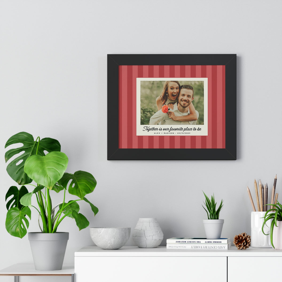 Personalized Watercolor Couple Portrait (stripes) – A Timeless Keepsak ...