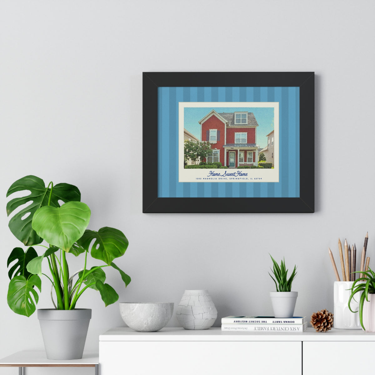 Personalized Watercolor Framed Home Poster for New Homeowner Realtor G ...