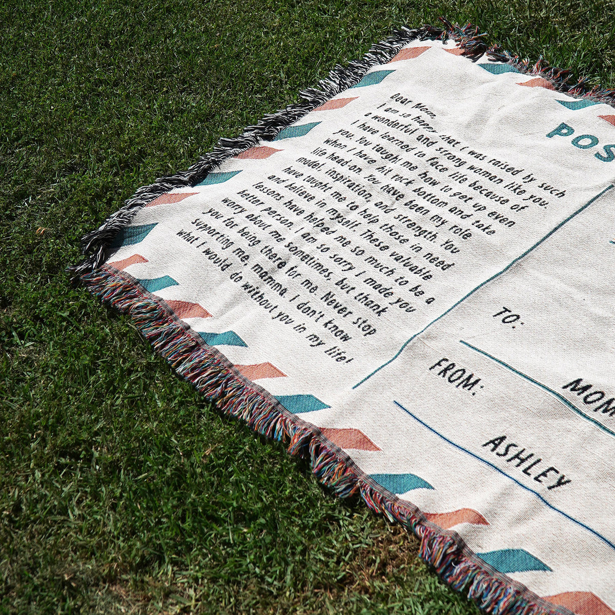 Personalized Postcard Woven Throw Blanket – Relatable Basic